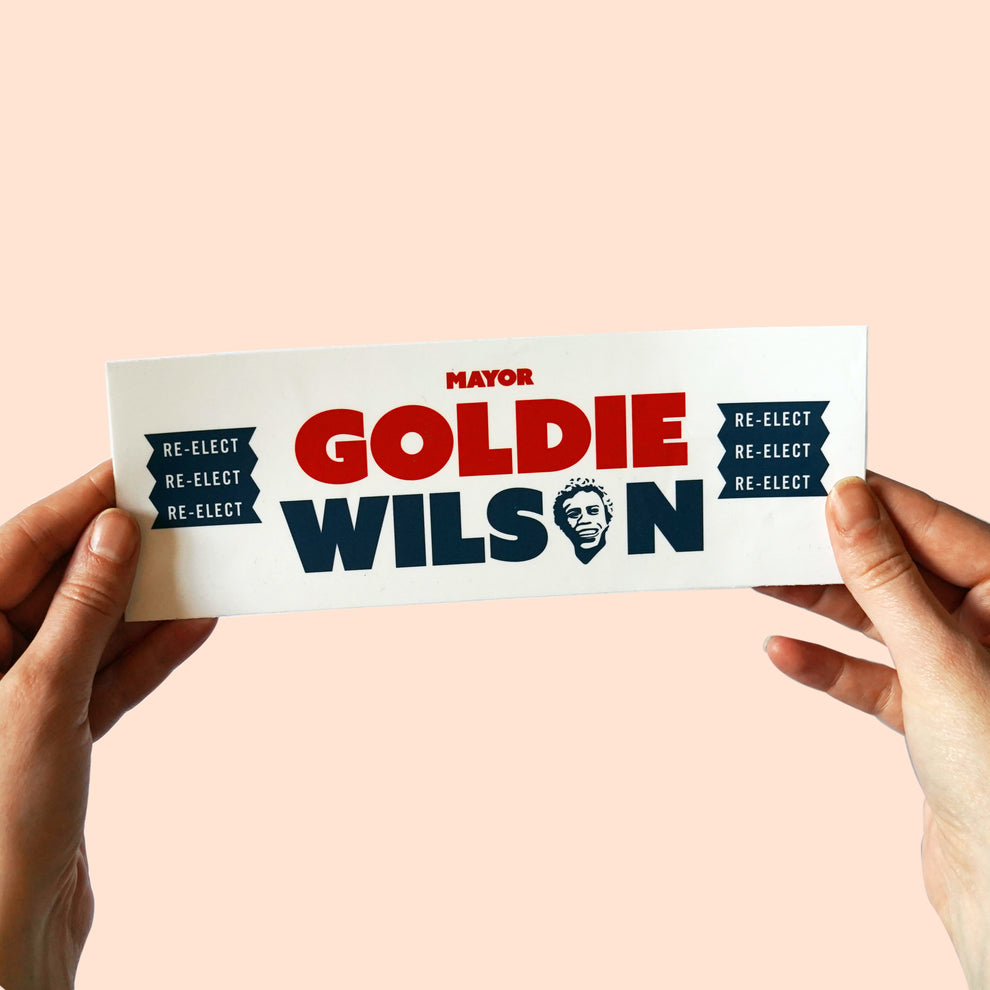 Re-Elect Mayor Goldie Wilson Sticker, Back to The Future – Bump Sticker